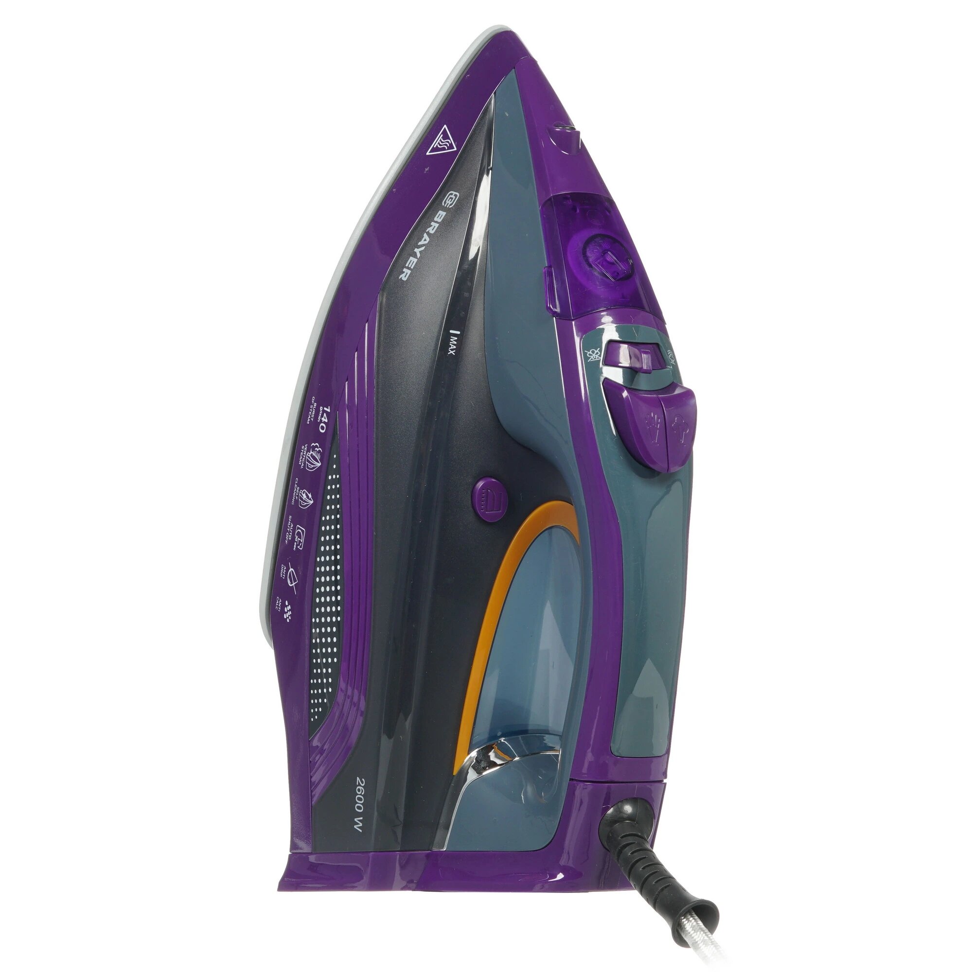 Утюг BRAYER BR4001, мощность 2600 Вт, керамика, 360мл, фиолетовый.