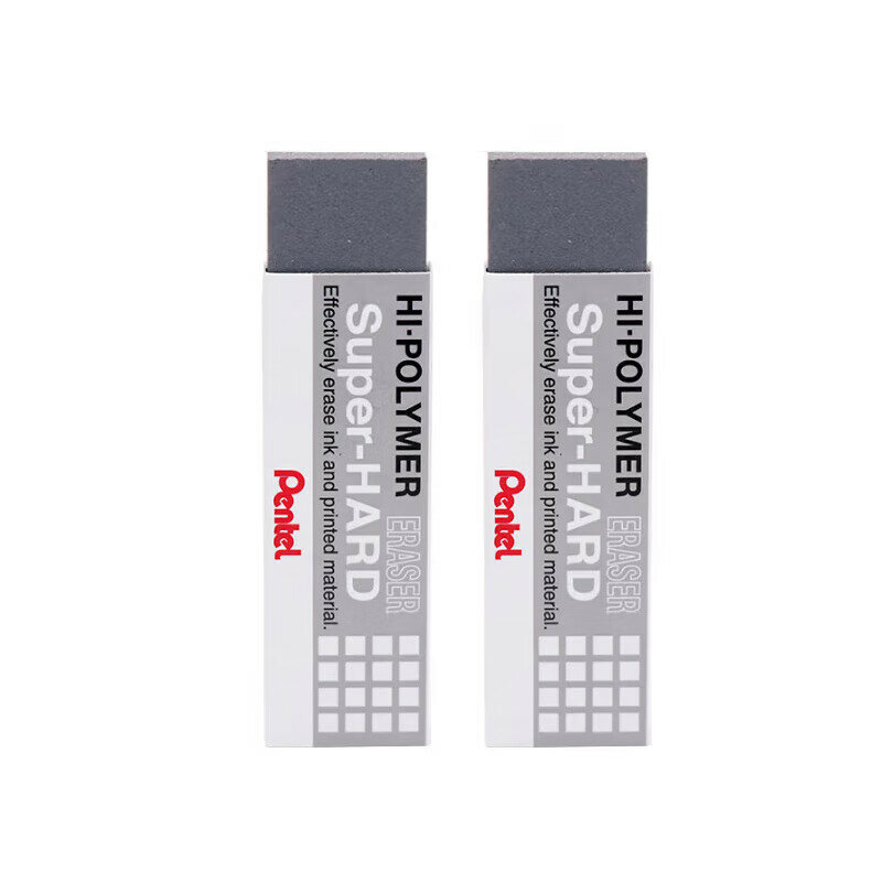 Pentel Fountain Pen Eraser, Matte Eraser, Gel Pen, Ballpoint Pen Eraser, ZEB-20 Gray, 2-Pack