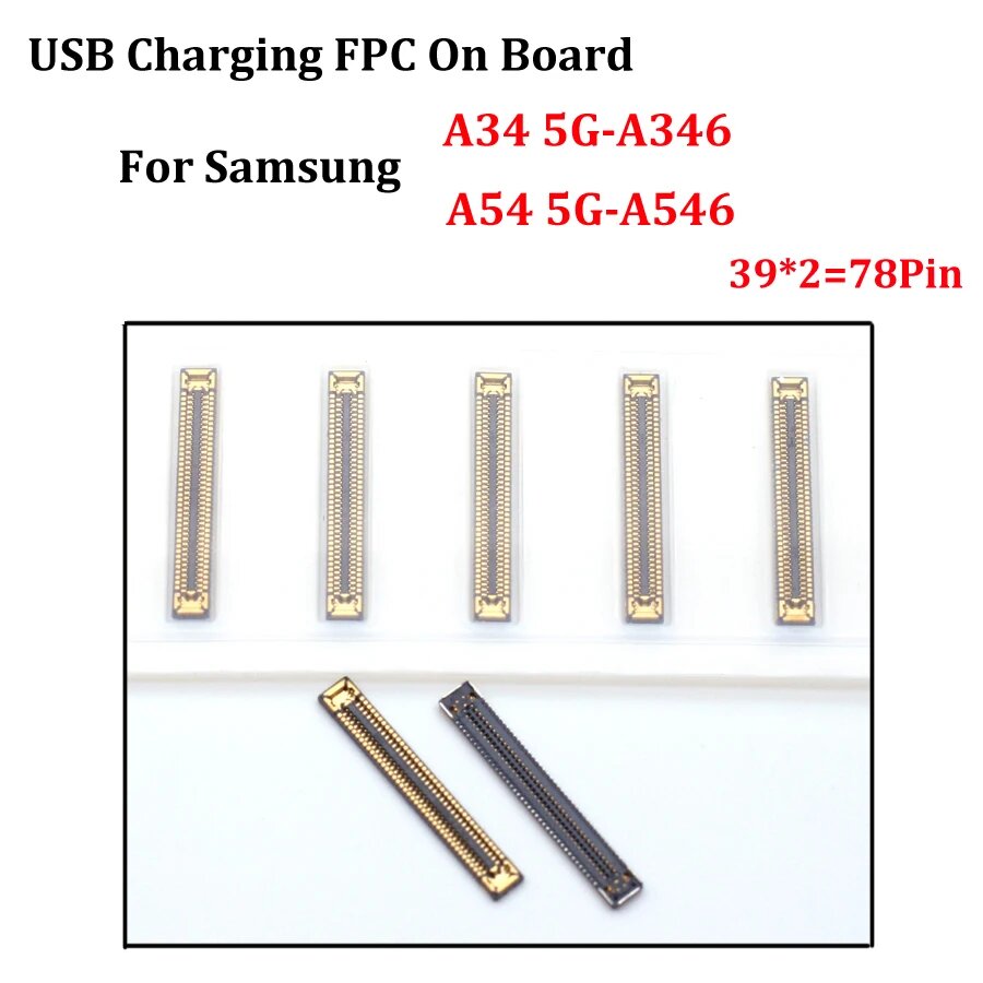 5 шт. разъемов FPC для зарядки на материнской плате для Samsung A06 A07 A16 A17 A26 A33 A34 A54 A34