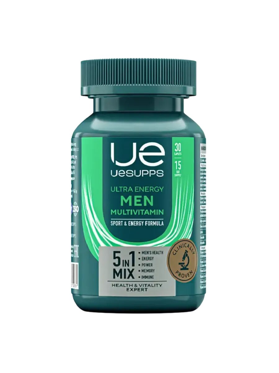Уесаппс Ультра Энерджи Мен Мультивитамин Формула/UESUPPS Ultra Energy Men Multivitamin Formula таблетки массой 1404,5 мг 30 шт