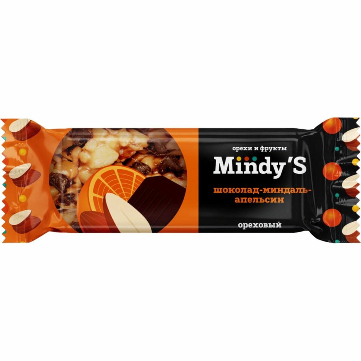 Батончик Mindy's с шоколадом/миндалем/апельсином 35г (30шт. в упаковке), 2 уп.