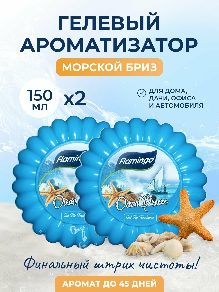 Освежитель воздуха гелевый ароматизатор для туалета и дома Flamingo для санузла для комнаты