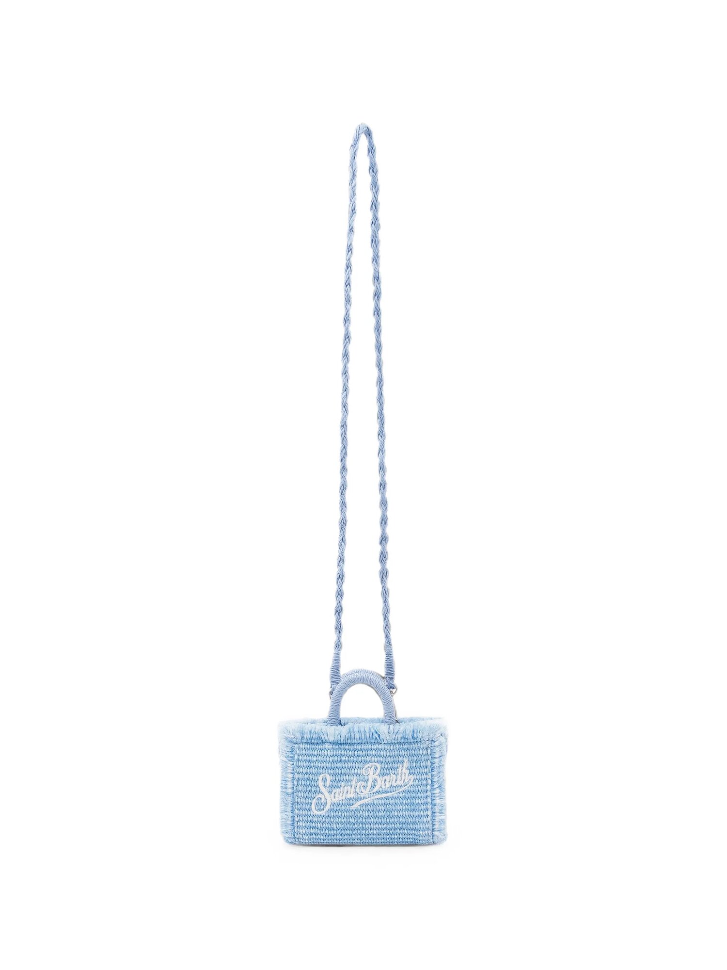 Сумка MC2 Saint Barth Micro Vanity straw-effect tote bag, blue — фото 1