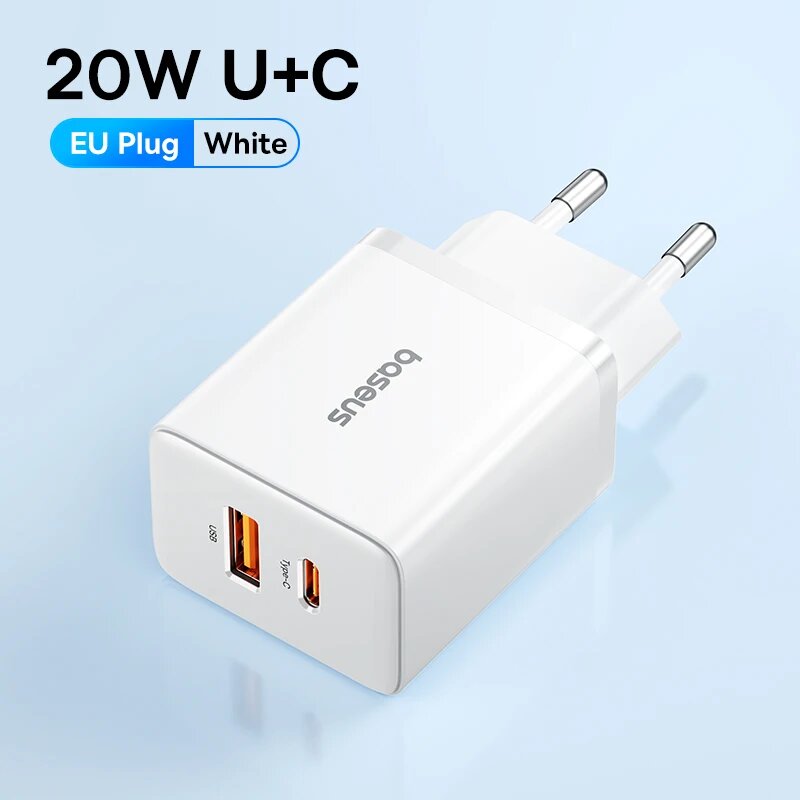 Baseus 20W EU White USB зарядное устройство