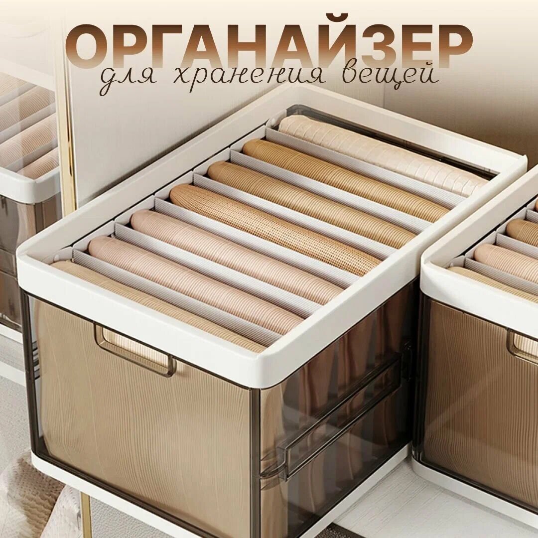 Компактный ящик для хранения вещей Bbet , с перегородками длина 40см; ширина 25см; высота 20см.