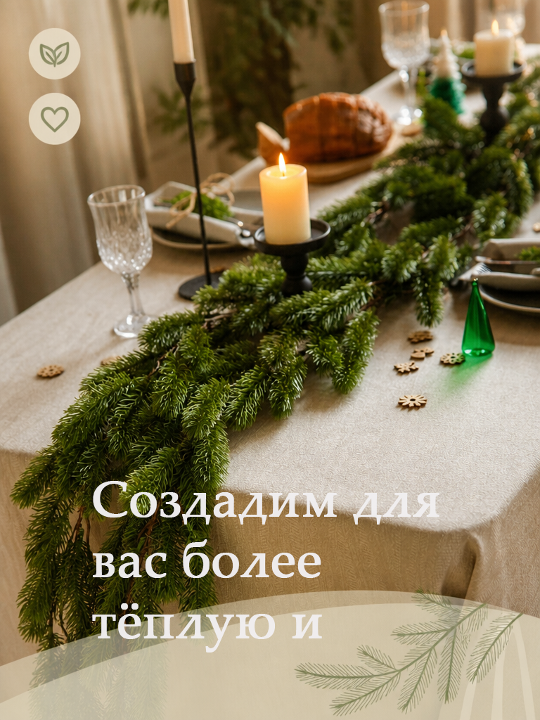 Лиана декоративная искусственная с имитацией сосновых иголок, длина 180 см