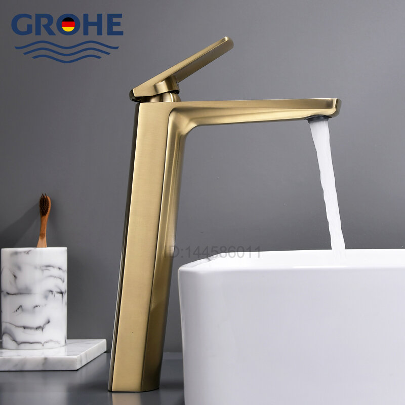 Смеситель для раковины GROHE (высокий / низкий), латунный корпус, для раковины и накладной чаши