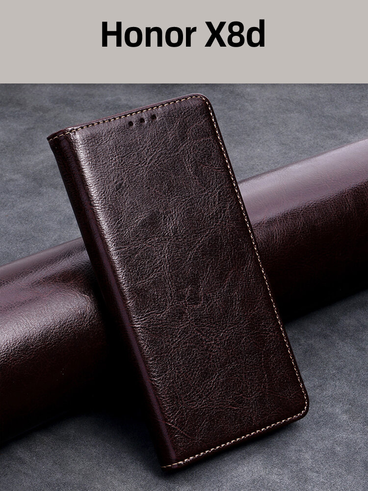 Чехол книжка case на Honor X8D / Хонор Х8d из высококачественной натуральной кожи.