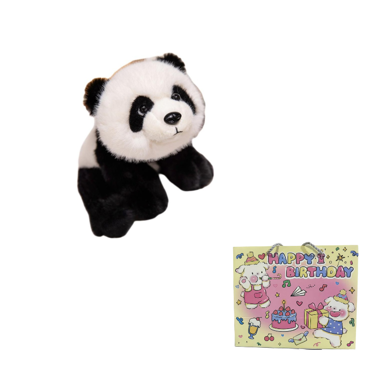 Подарочная сумка унисекс MIANHUIYI "С днем рождения", 55 CM EU, Lying Panda Flower