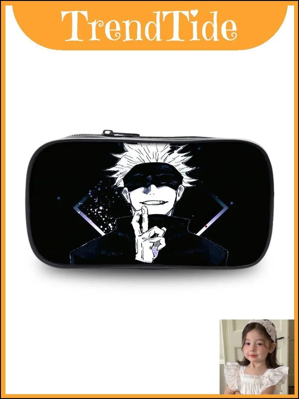 Пенал trendy jujutsu kaisen durable oxford fabric anime print school case, размер 11