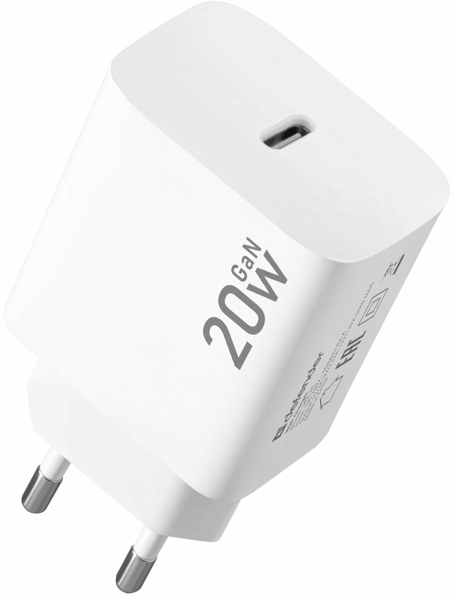 DEFENDER Сетевое зарядное устройство UPA-26 20W, USB C, белый