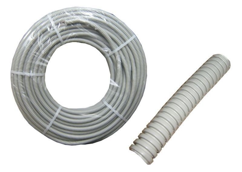Труба гофрированная, ПВХ, легкая, с зондом, d40 мм, серая, 25м УП