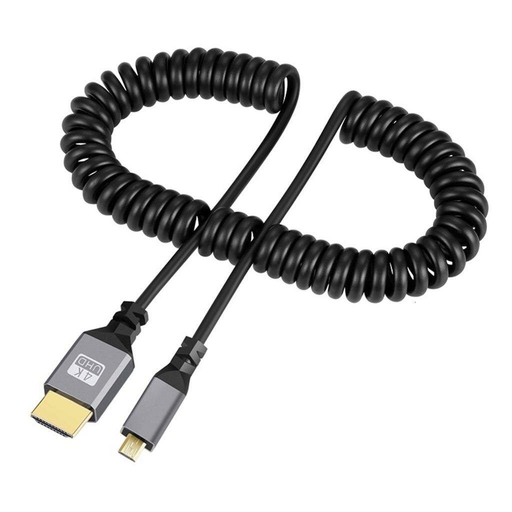 Кабель-адаптер 2.0, спиральный удлинитель, 4K@60Hz, К Micro HDMI