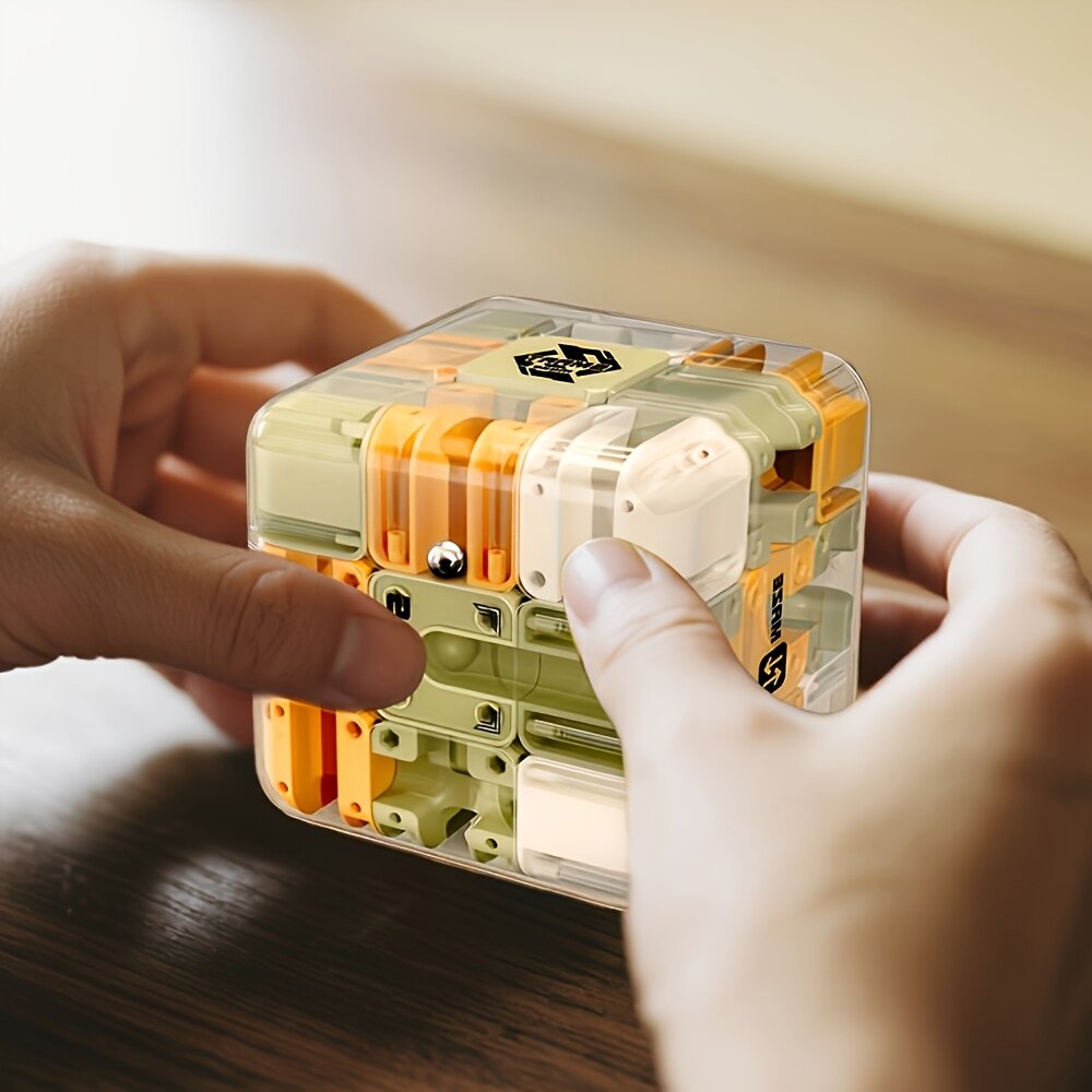 Головоломка-куб с катящимся шариком и лабиринтом 3D, пазл с бусинами, игра-головоломка с взаимно соединяющимися деталями