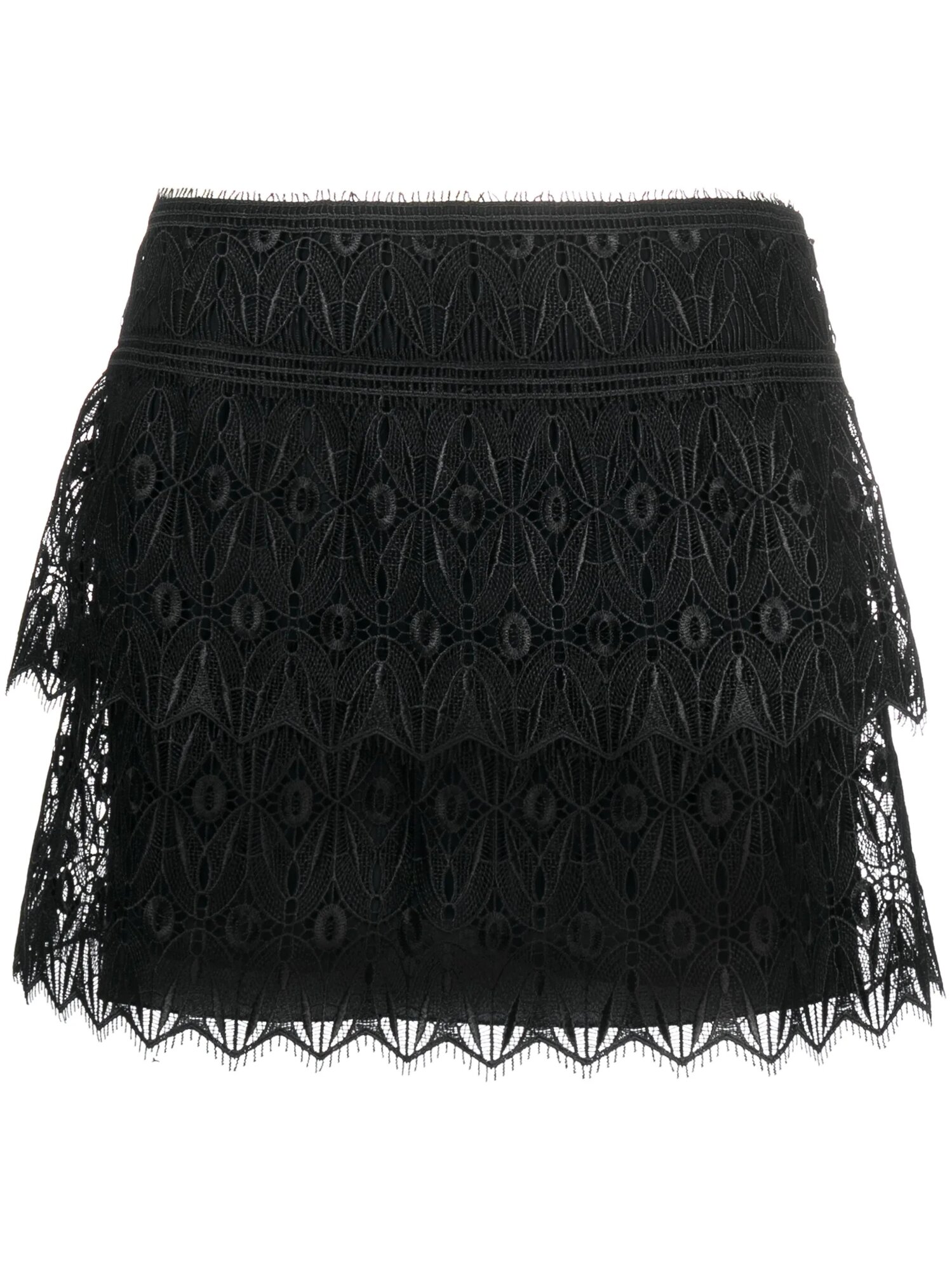 Юбка Alberta Ferretti Layered lace A-line mini skirt