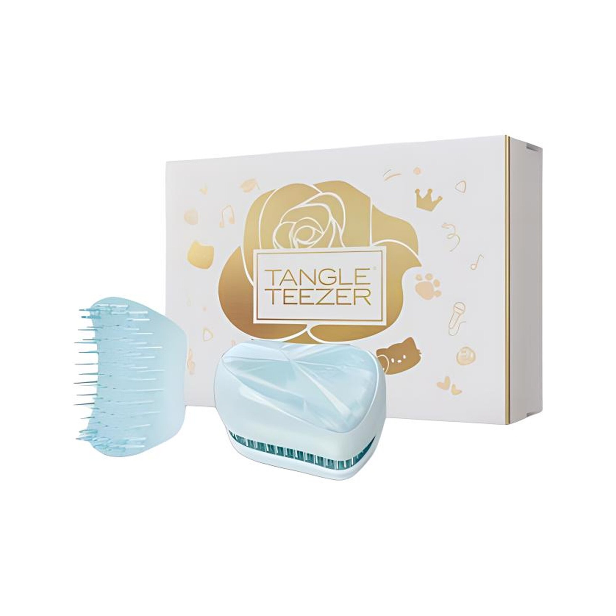 Принадлежности для парикмахерских Tangle Teezer 便携魔镜浅蓝洗发梳+淡蓝色洗发梳+明星礼盒