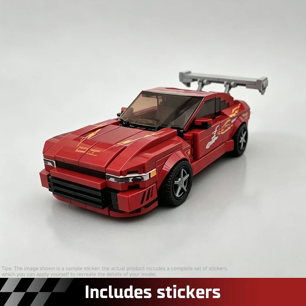 MOC Speed 240SX Модульный спортивный автомобиль конструктор 301 деталей With stickers