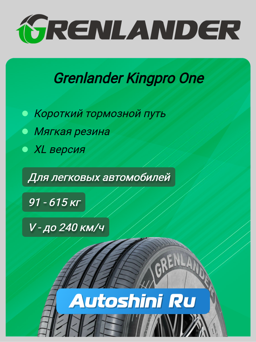 Шины летние Grenlander Kingpro One 195/55 R16 91V XL — фото 1