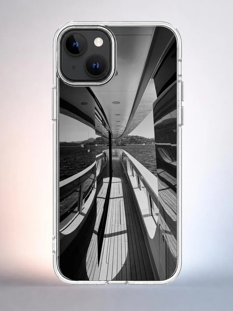 Чехол iPhone 15 яхта коридор силиконовый
