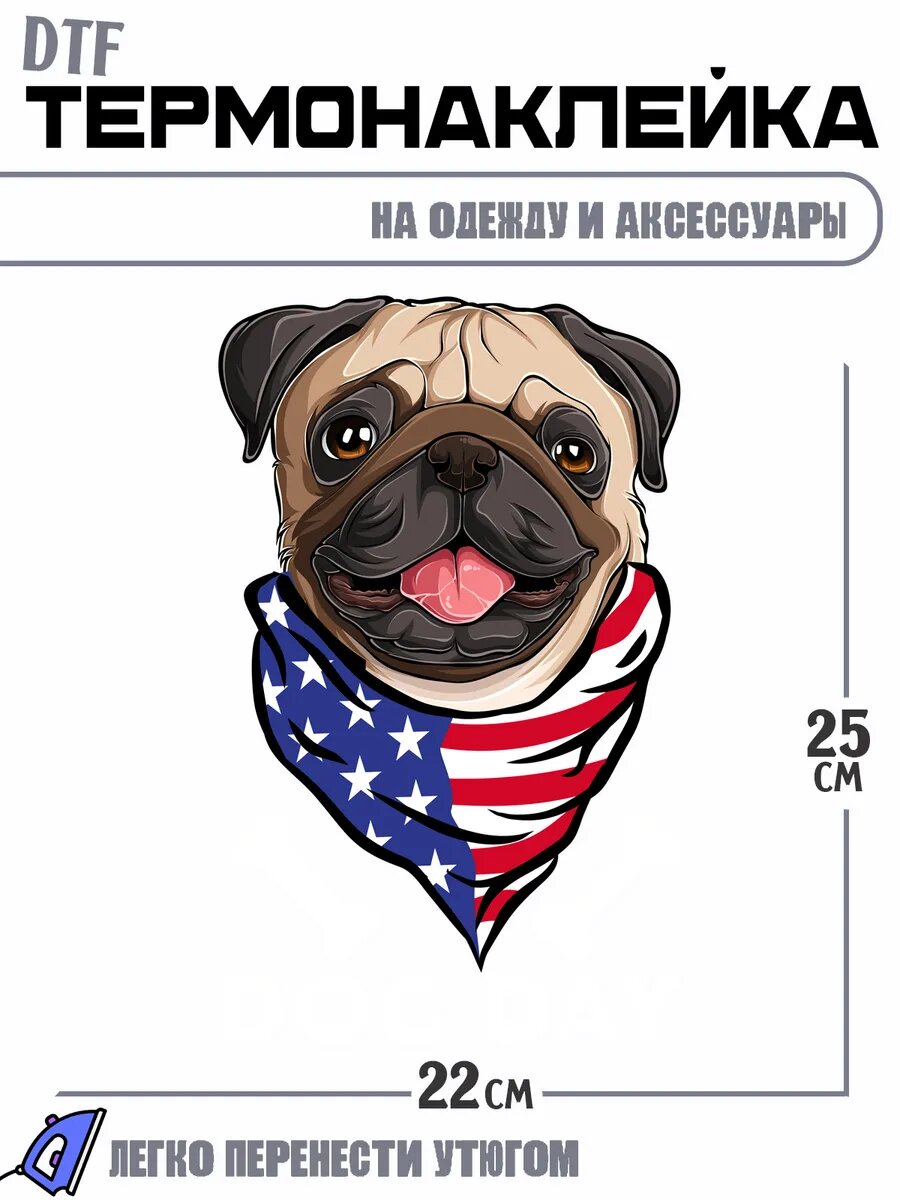 Термонаклейка с мопс