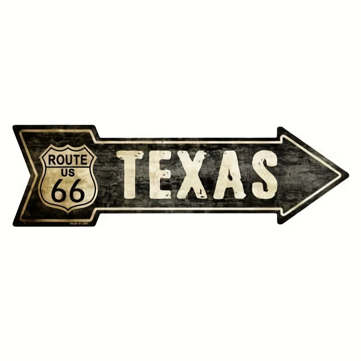 Металлическая табличка Route 66 Texas, белый