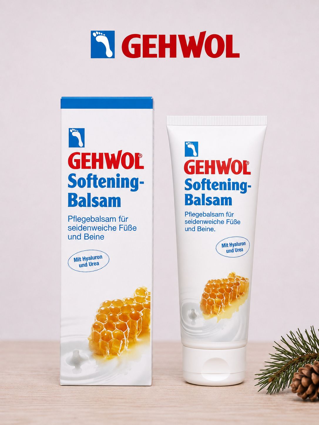 GEHWOL Softening Balsam, смягчающий бальзам для ног с гиалуроном, молоком и мёдом, 125 мл