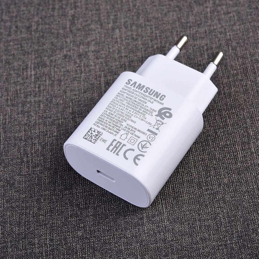 Быстрое Зарядное Устройство Samsung EP-TA800 25W С Кабелем USB-C Для Galaxy S24 S25 Note 9 10 20 Ultra — Дорожный Адаптер PD .