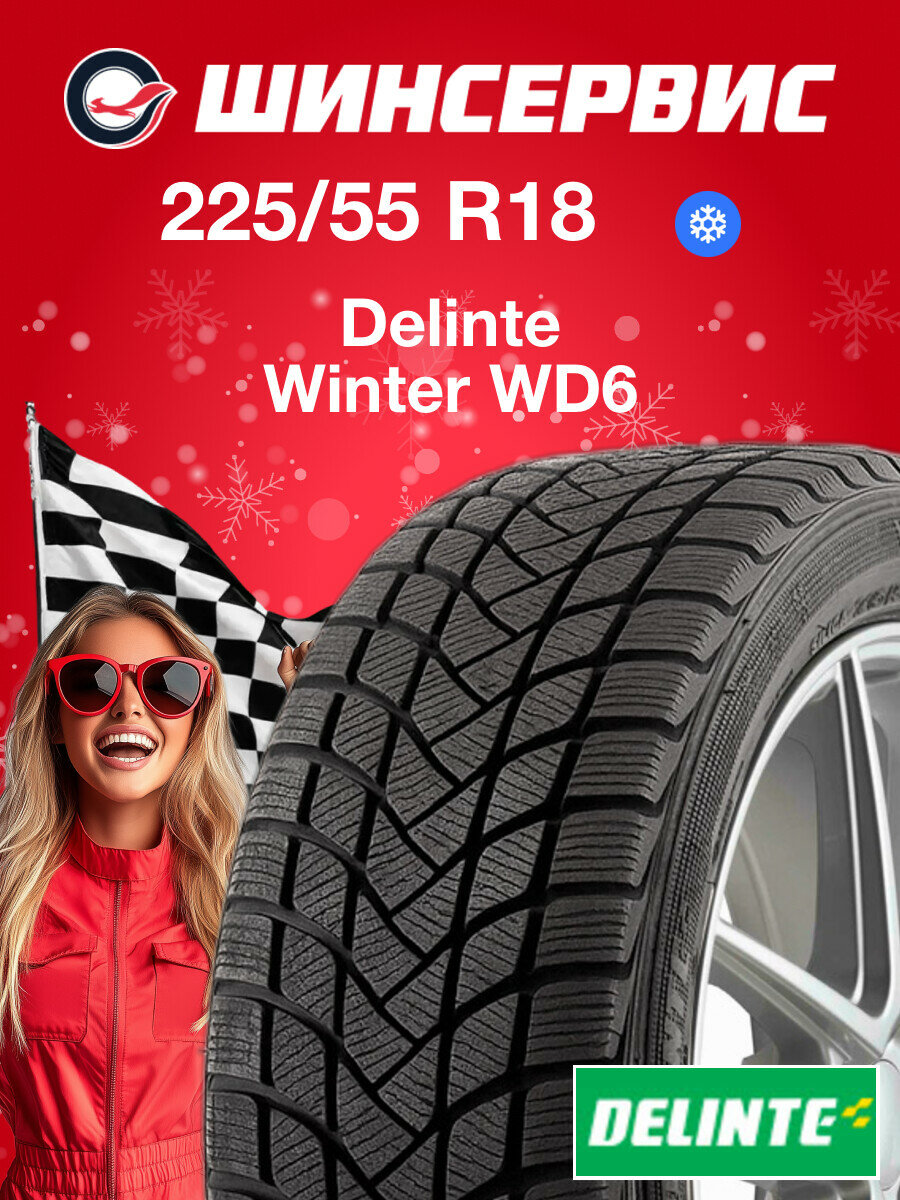Зимняя нешипованная шина Delinte Winter WD6 225/55 R18 98 T, зимняя автомобильная резина