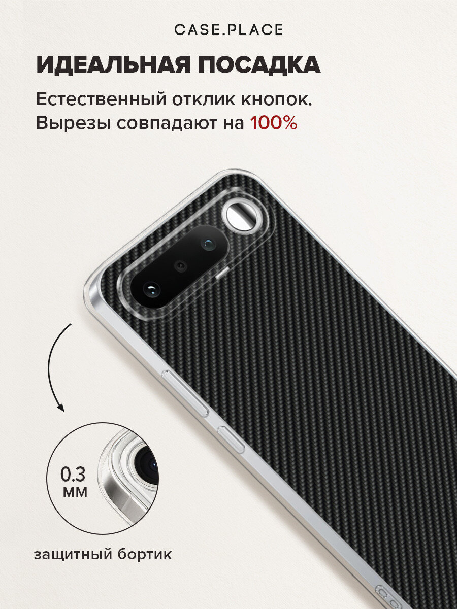 Силиконовый чехол на Realme 16 / Реалми 16 с принтом Черный карбон — фото 1