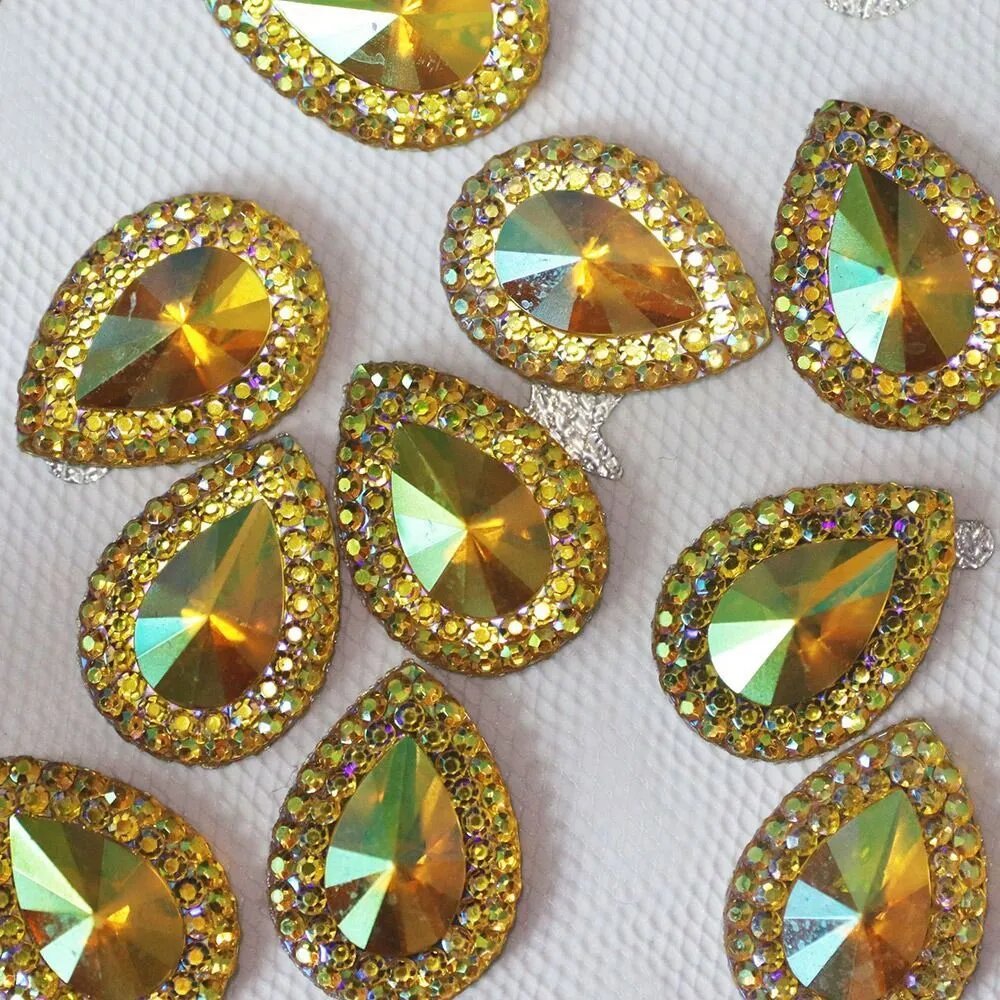 50pcs 13*18mm Блеск воды-капля горный хрусталь