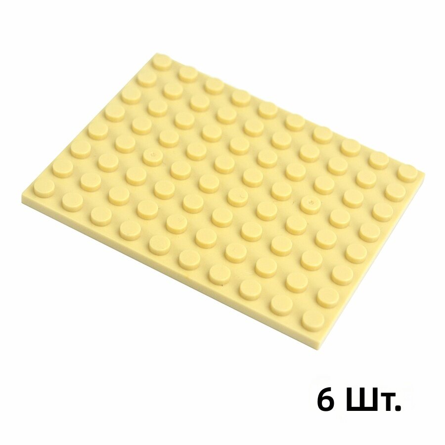 Двусторонние тонкие пластины 8x10 для конструктора с точками, набор из 6 деталей цвета хаки