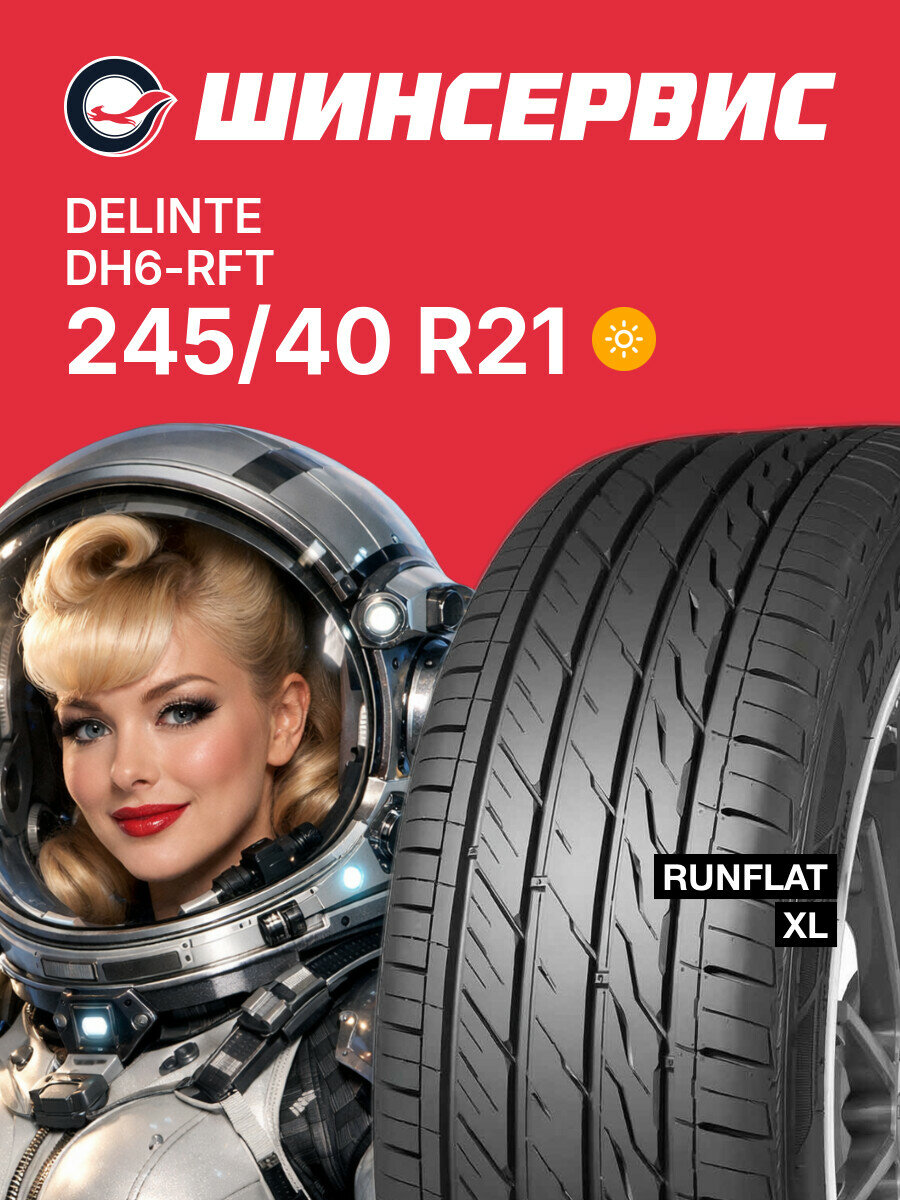 Летняя шина Delinte DH6-RFT 245/40 R21 100 Y, летняя автомобильная резина