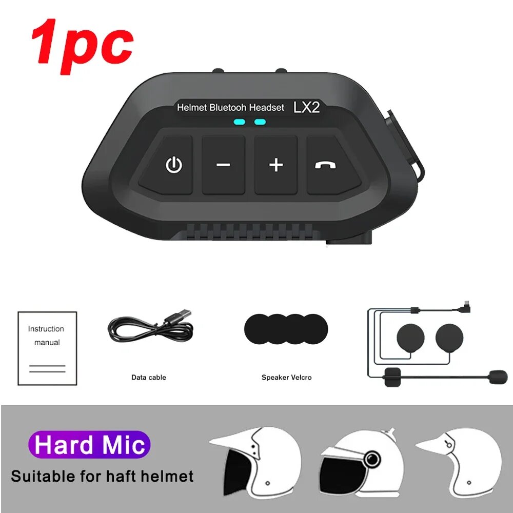 Bluetooth Гарнитура для Шлема Black Hard Mic