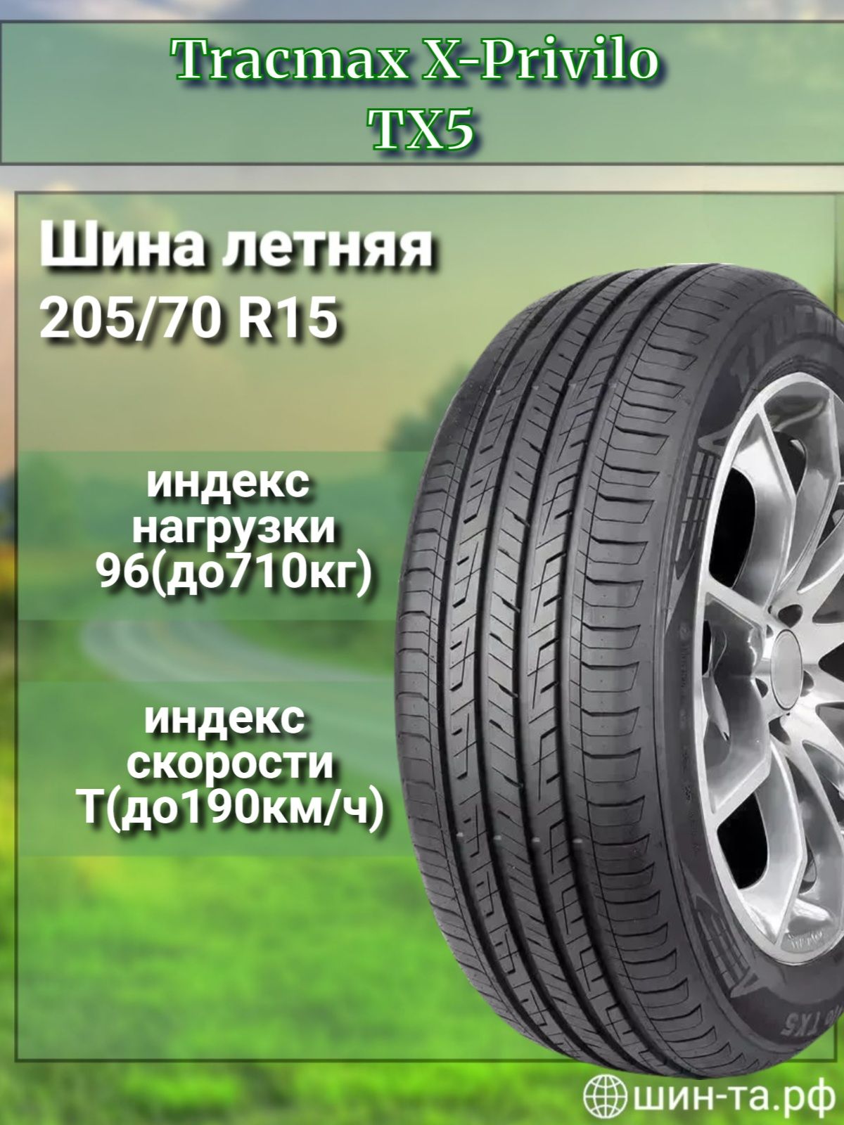 Шина легковая летняя Tracmax X-Privilo TX5 205/70 R15 96T TL