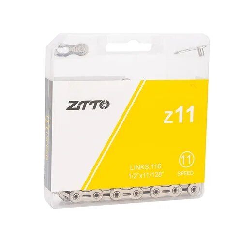 Цепь ZTTO Silver Bicycle 11S 116 звеньев для MTB и шоссейных велосипедов Silver 11S SLR