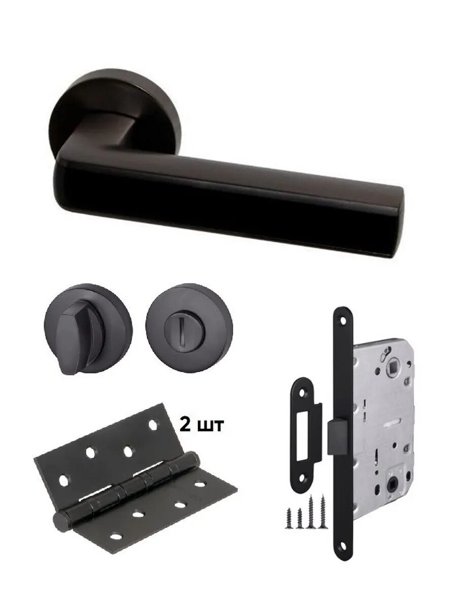 Ручки CUBE URB3 BPVD/Black-77+Завертка+Бесш замок+Петли карт