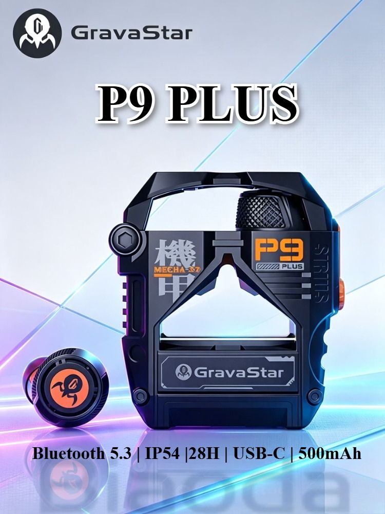 GravaStar P9 Plus Настоящие беспроводные Bluetooth-наушники с Hi-Fi звуком и шумоподавлением