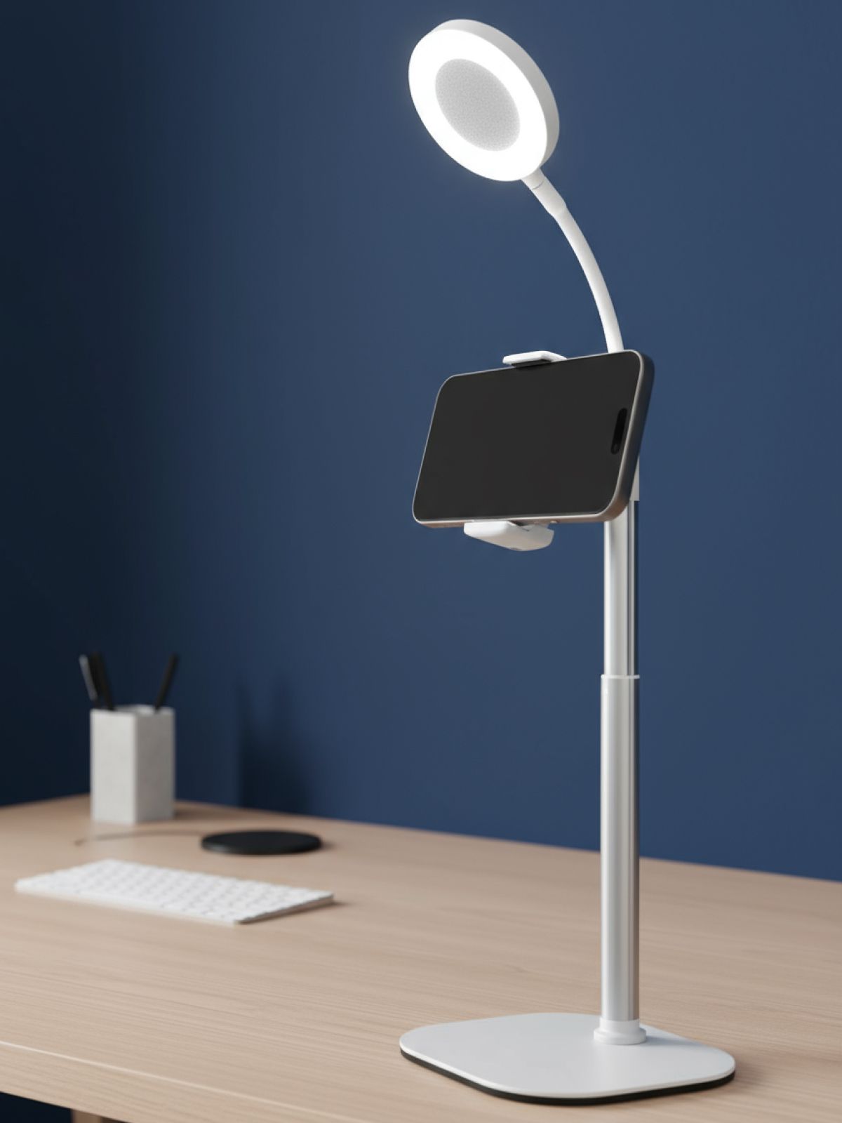 Держатель для телефона Cooper ChatStand Halo, подставка для телефона настольная c лампой; цвет белый
