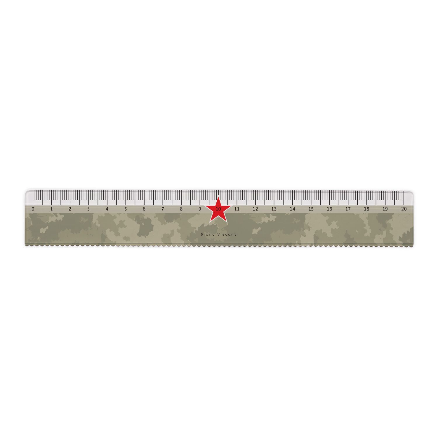 Линейка 20 см Bruno Visconti "HappyGraphix. MILITARY паттерн. Airforce" / линейка прозрачная для школы