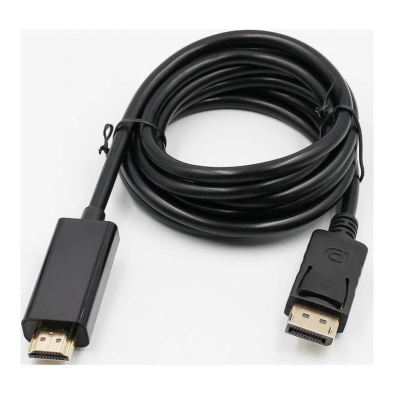 DP штекер - HDMI штекер шнур 1,8м черный Display Port-HDMI (дисплей-порт)