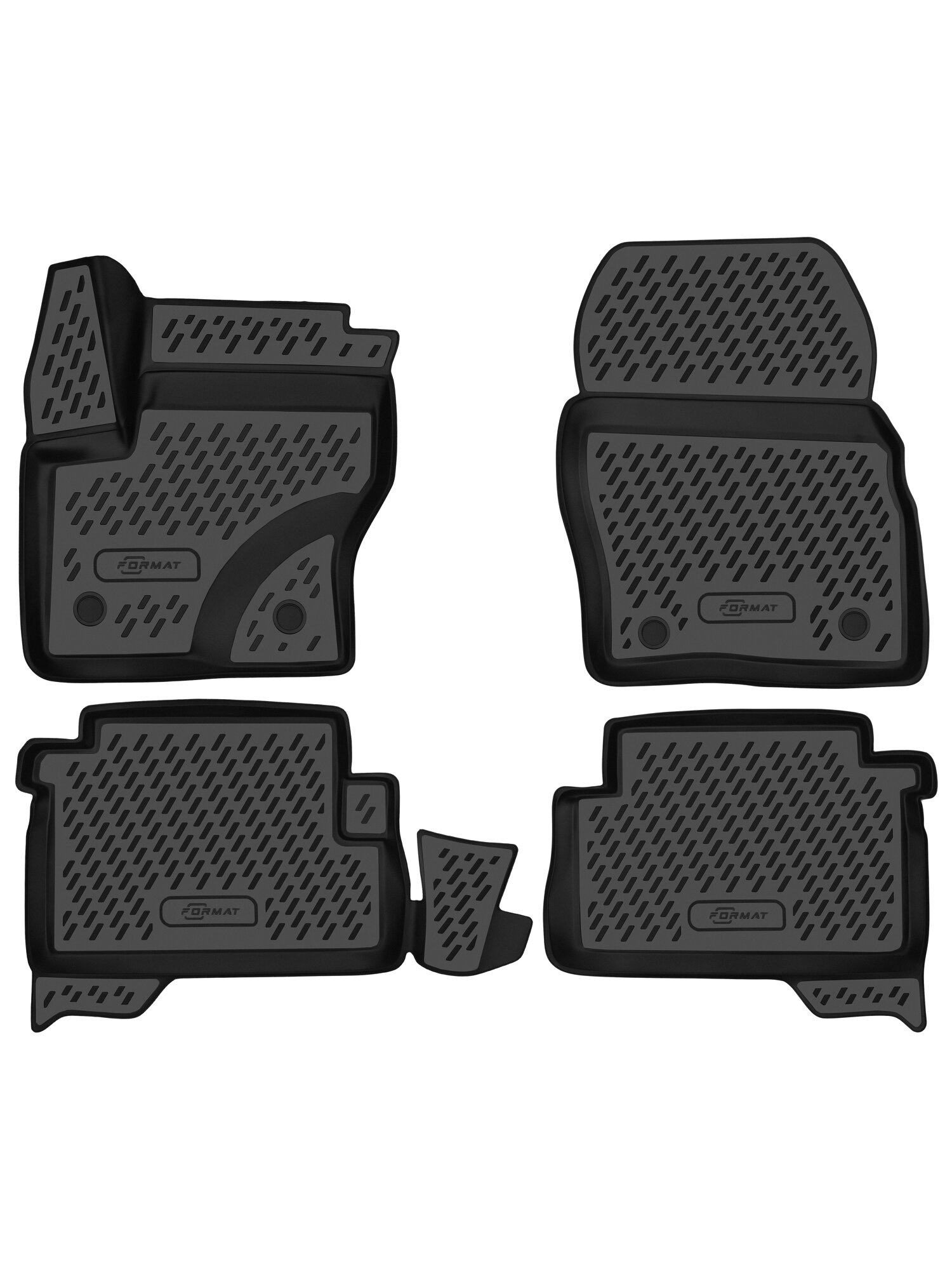 Коврики 3D в салон FORD Kuga (II, IIр) 2013-2016, 2017-2019, 4 шт. (ПУ, повышенная износостойкость) / Форд Куга