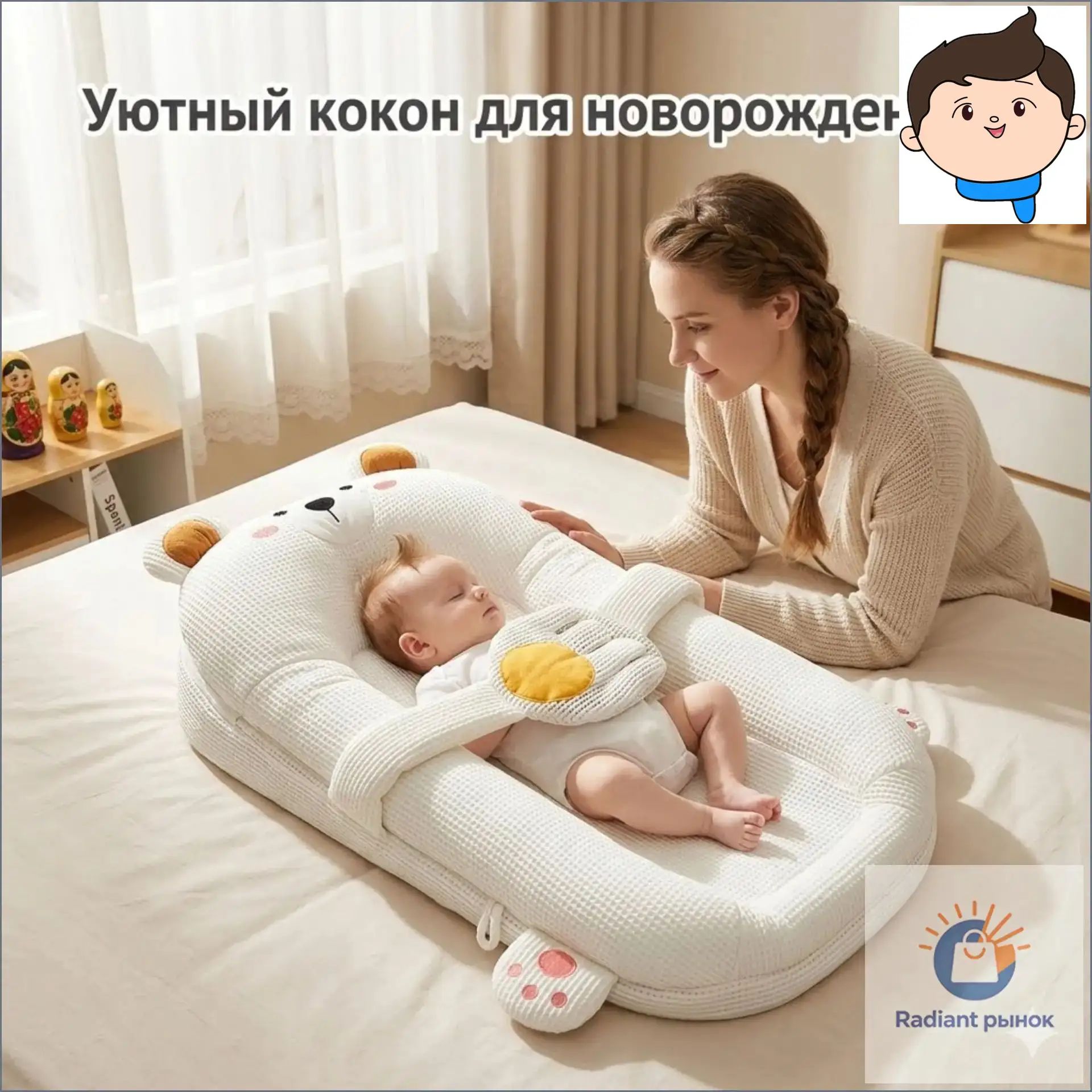 Кровать детская 50х90х71 см, бежевый