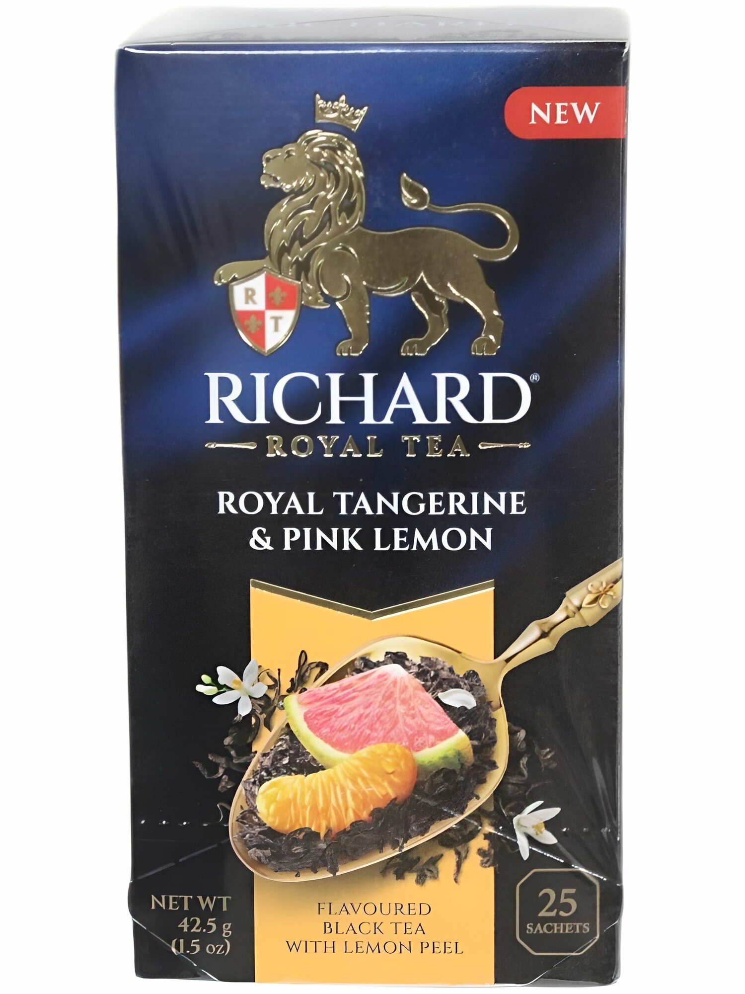 Чай в пакетах Richard Royal Tangerine & Pink lemon c мандарином, розовым лимоном, черный, 25 шт