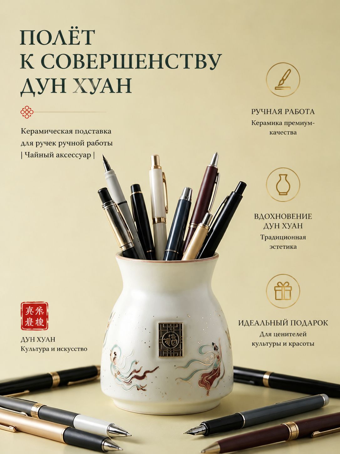Керамический стакан-органайзер для письменных принадлежностей для карандашей для ручек для офиса