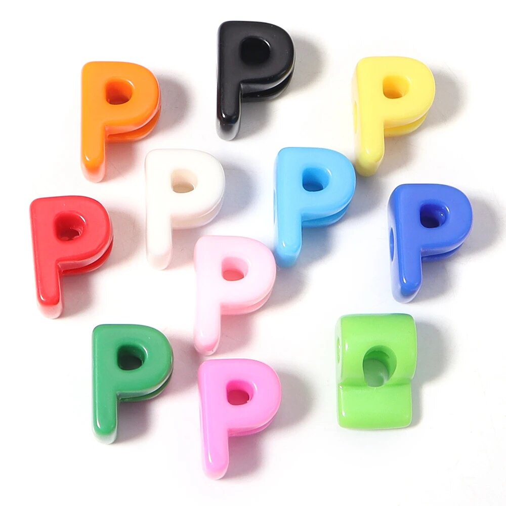 Бусины акриловые "P" 10 шт, цвет P