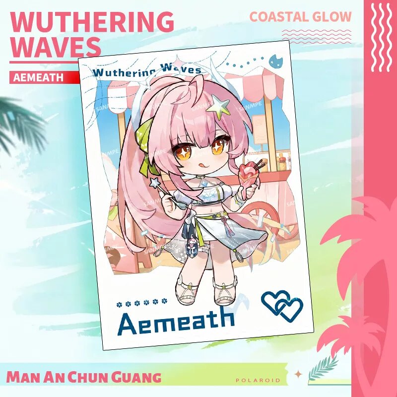 Коллаборация Wuthering Waves x MINISO: Двойной значок-флешка, акриловая подставка, подвеска, полароид Эмис: