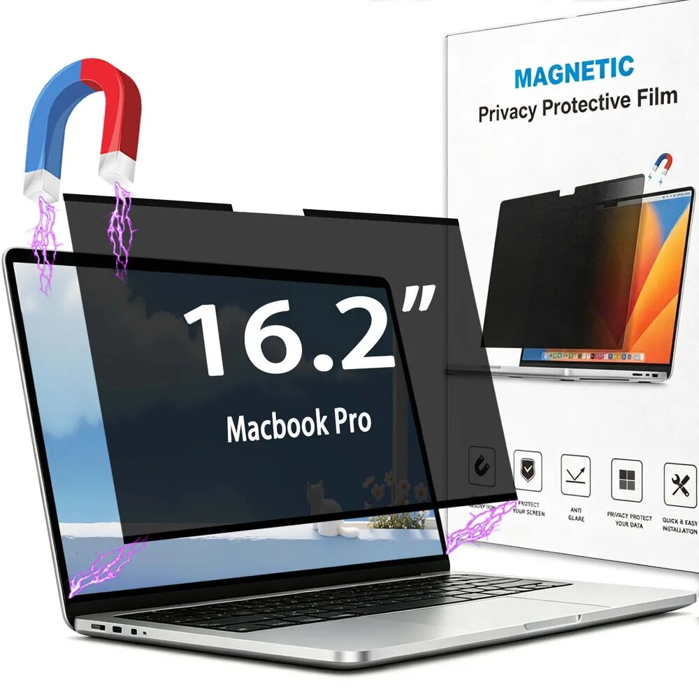 Защитная пленка для экрана MacBook Pro 16.2 дюйма, обеспечивающая конфиденциальность и защиту от посторонних взглядов, съемная, с защитой от синего света и бликов