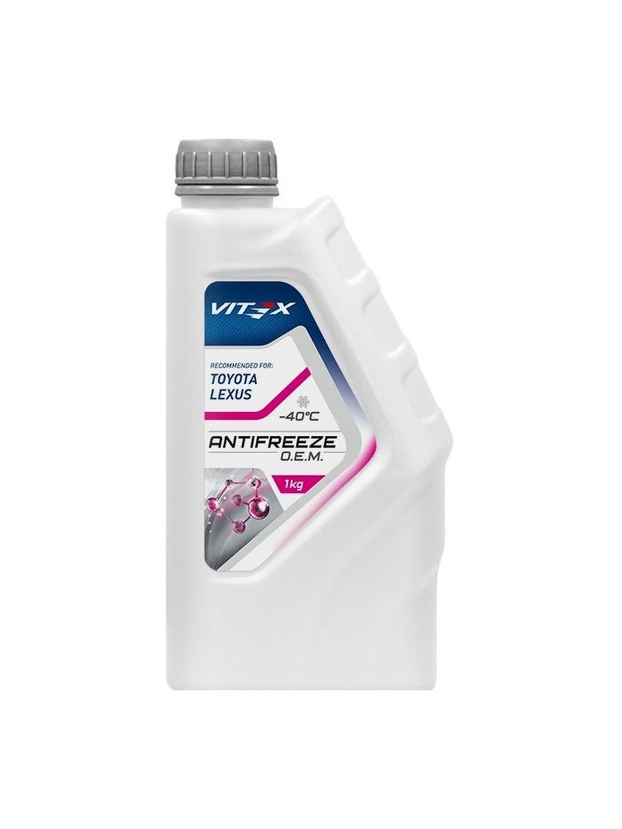 VITEX Антифриз O.E.M. for Toyota Lexus -40 лобридный Розовый для японских и европейских автомобилей ASTM D3306 JIS K2234 Class II, KSM 2142, Nissan 41-01-001/--U 1 кг