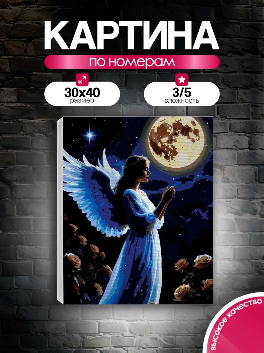 Картина по номерам 30x40 Ангел-хранитель