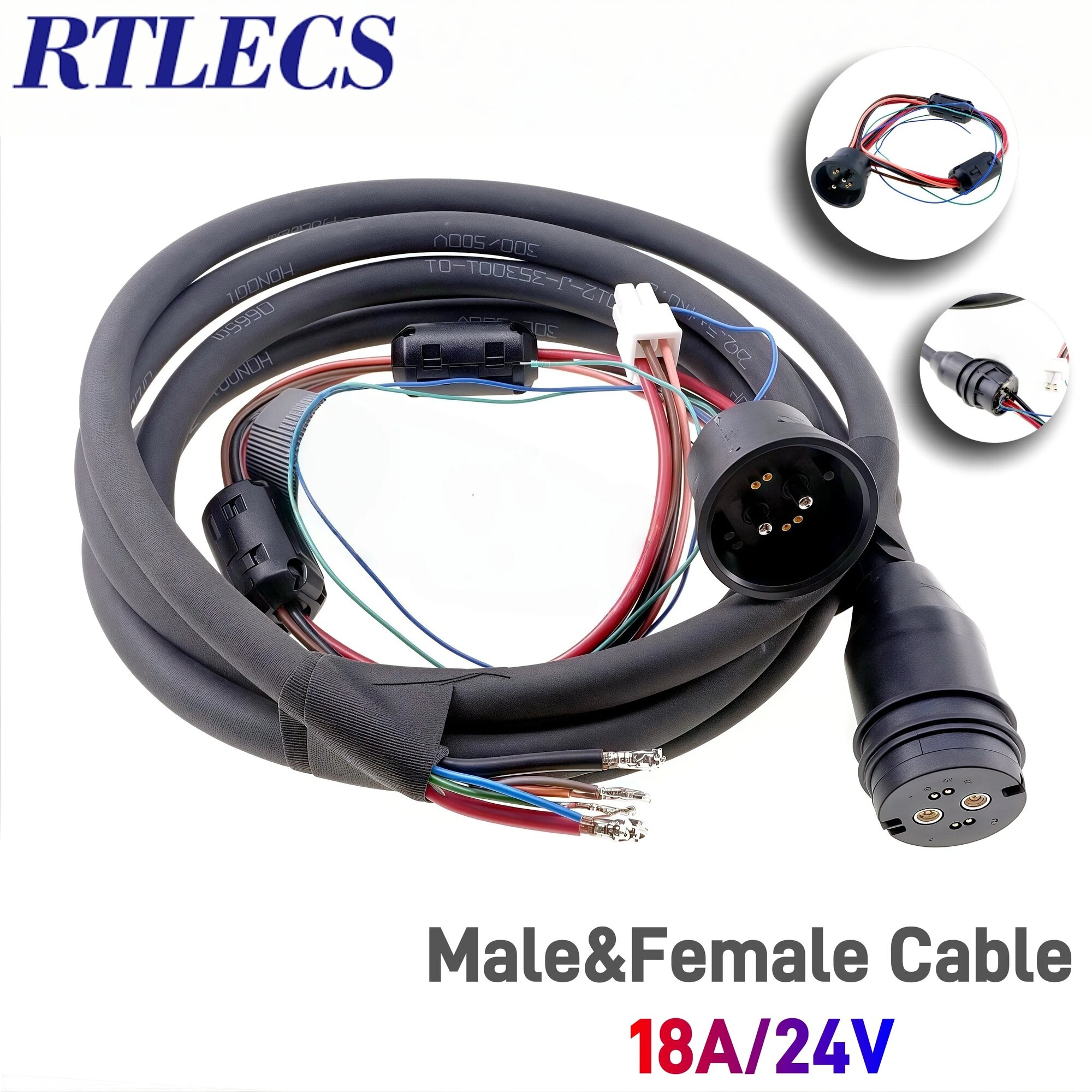 RTLECS Кабель Male/Female 18A/24V, 5пар